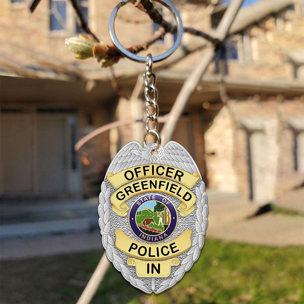 Police Badge Personalized Keychain – Milaste